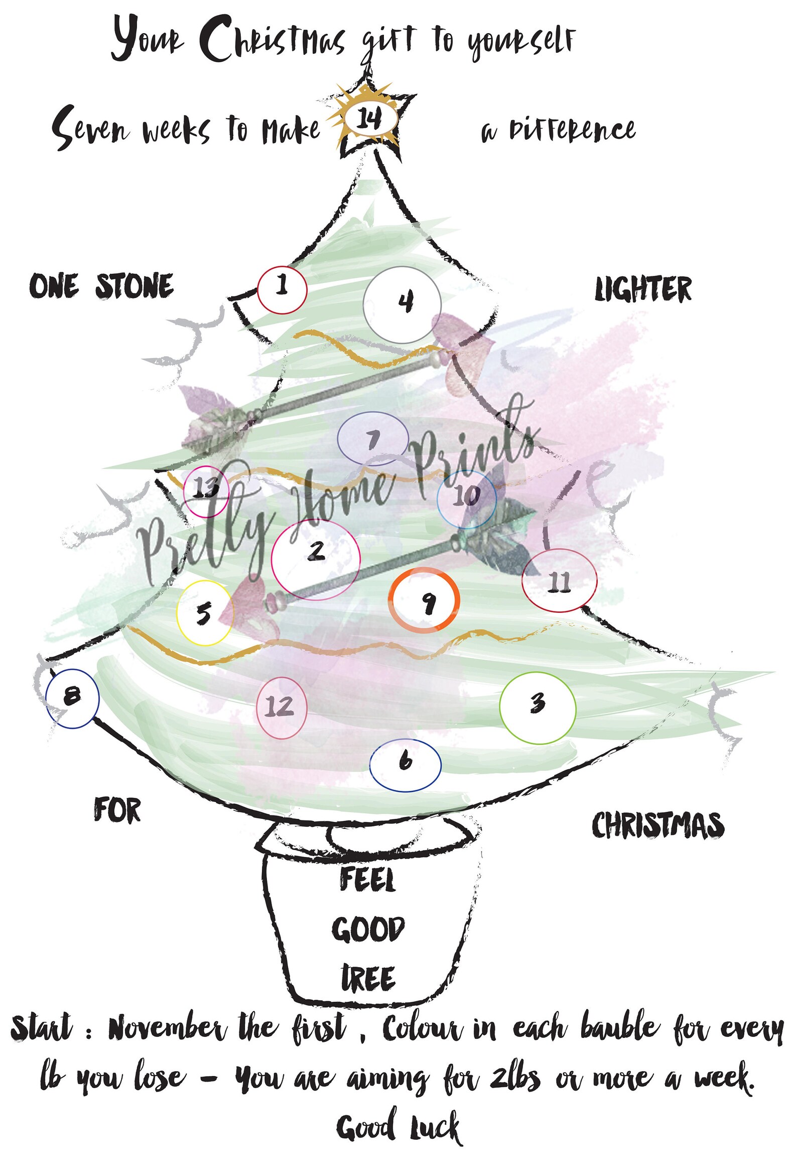 Slimming World Weight Loss Tracker Christmas Diet Aid Motivational Tree ...