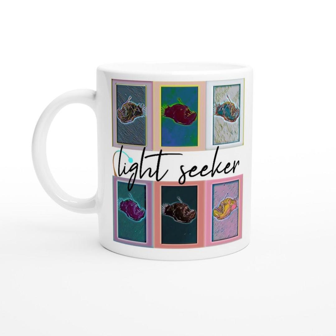 Black Devil Anglerfish Mug – Rise to the Light Mug - Feminist Mug Gifts ...