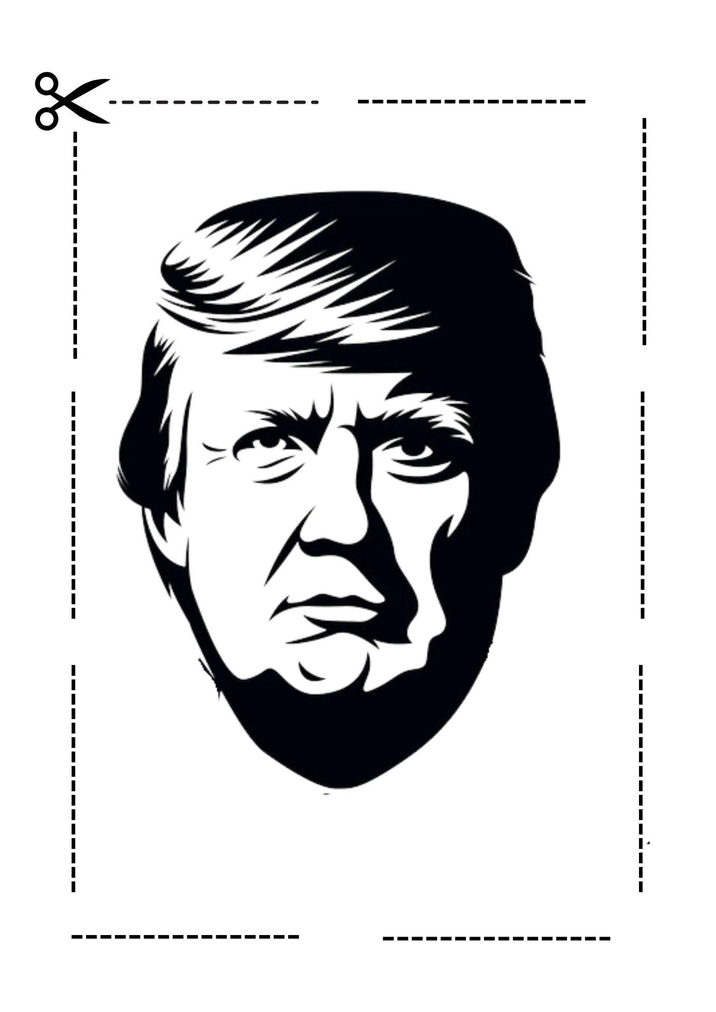 Donald Trump Pumpkin Carving Pattern | Easy Trump 2024 Printable Jack-o ...