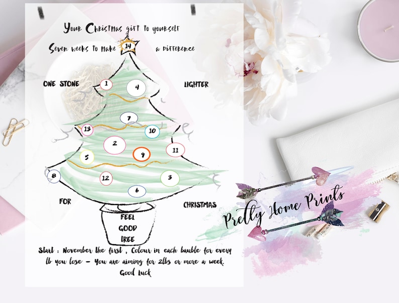 Slimming World Weight Loss Tracker Christmas Diet Aid Motivational Tree ...