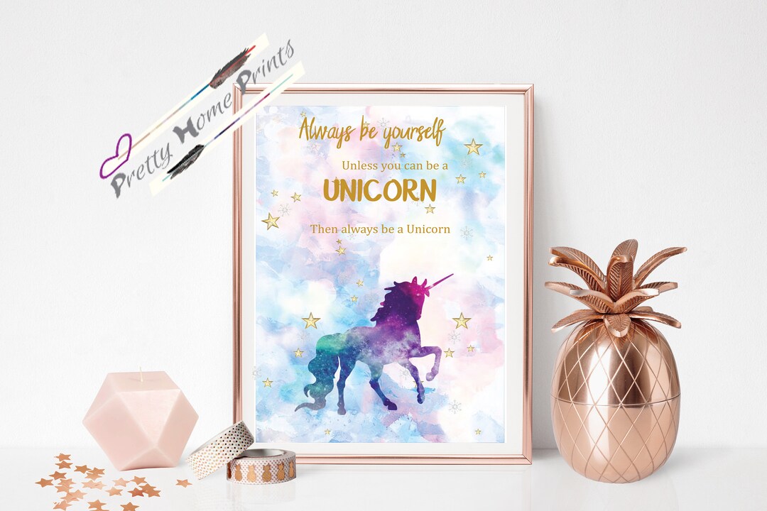Digital Instant Download Magic Rainbow Unicorn Kids Nursery Bedroom ...