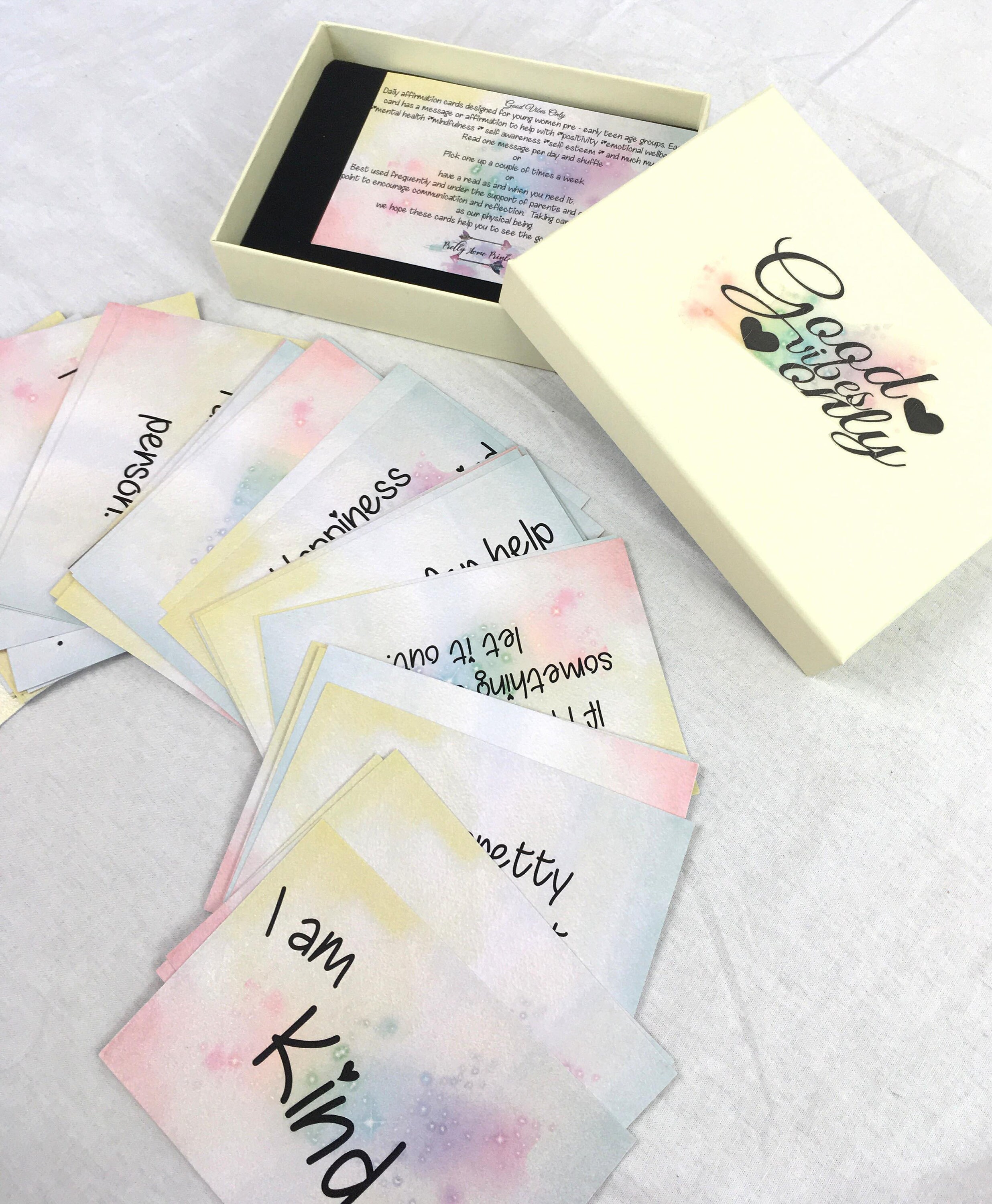 Good Vibes Only© Affirmation Cards for Young Women DOWNLOAD & - Etsy