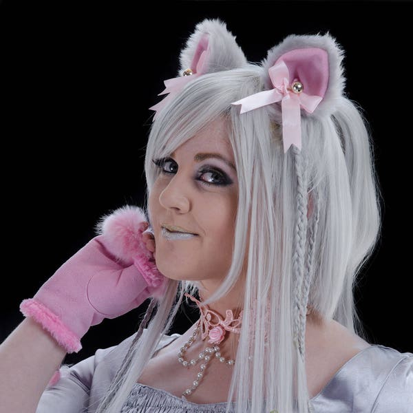 Cat Ears White Cosplay Etsy