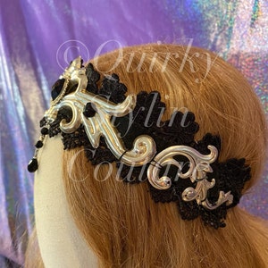 Dark Elf Circlet Fantasy Vampire Headband Gothic Elven Lace Filigree ...
