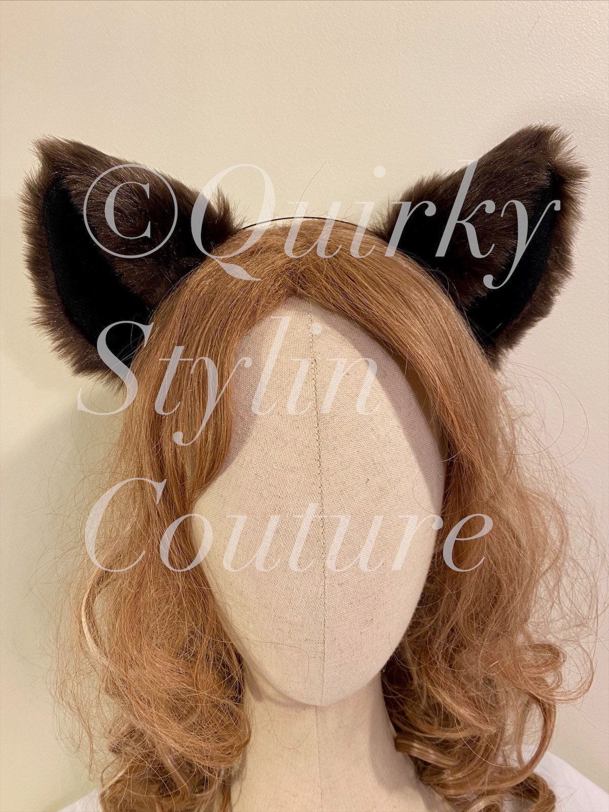 Chocolate Brown Black Large Cat Ears & Tail Set Furry Kitty - Etsy ...