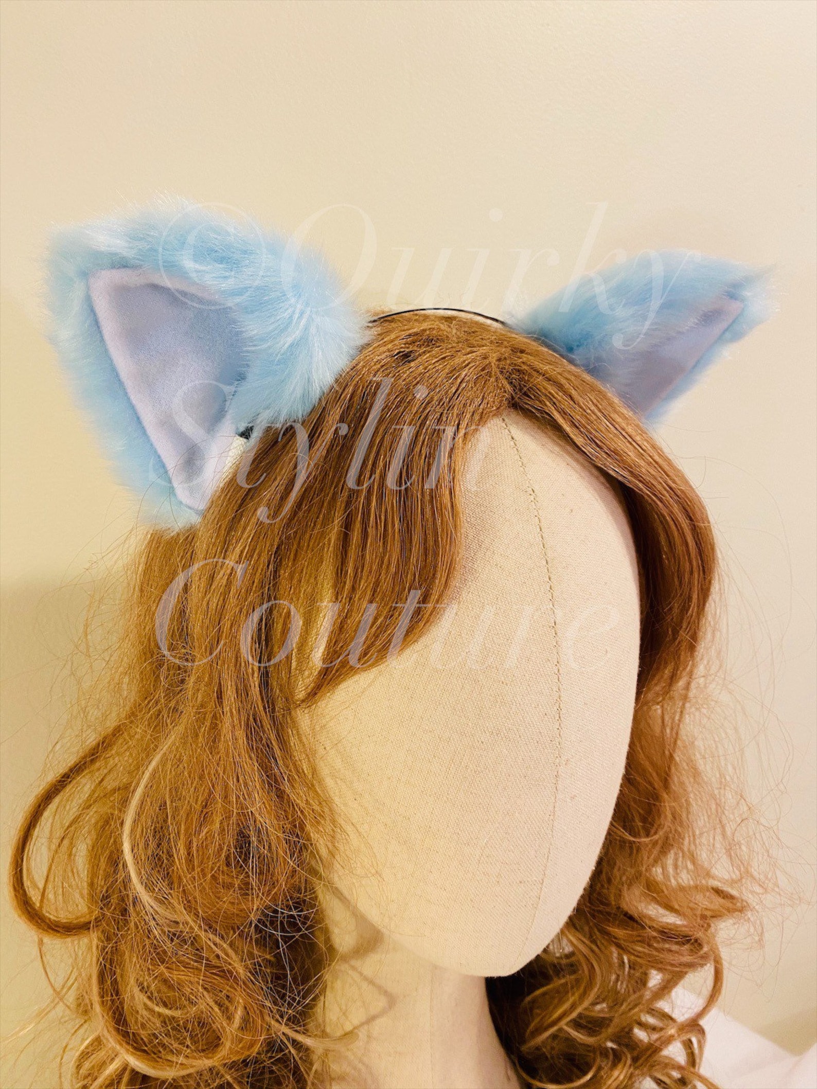 Pastel Blue Cat Ears Cute Otaku Lolita Rave Ear Headband - Etsy