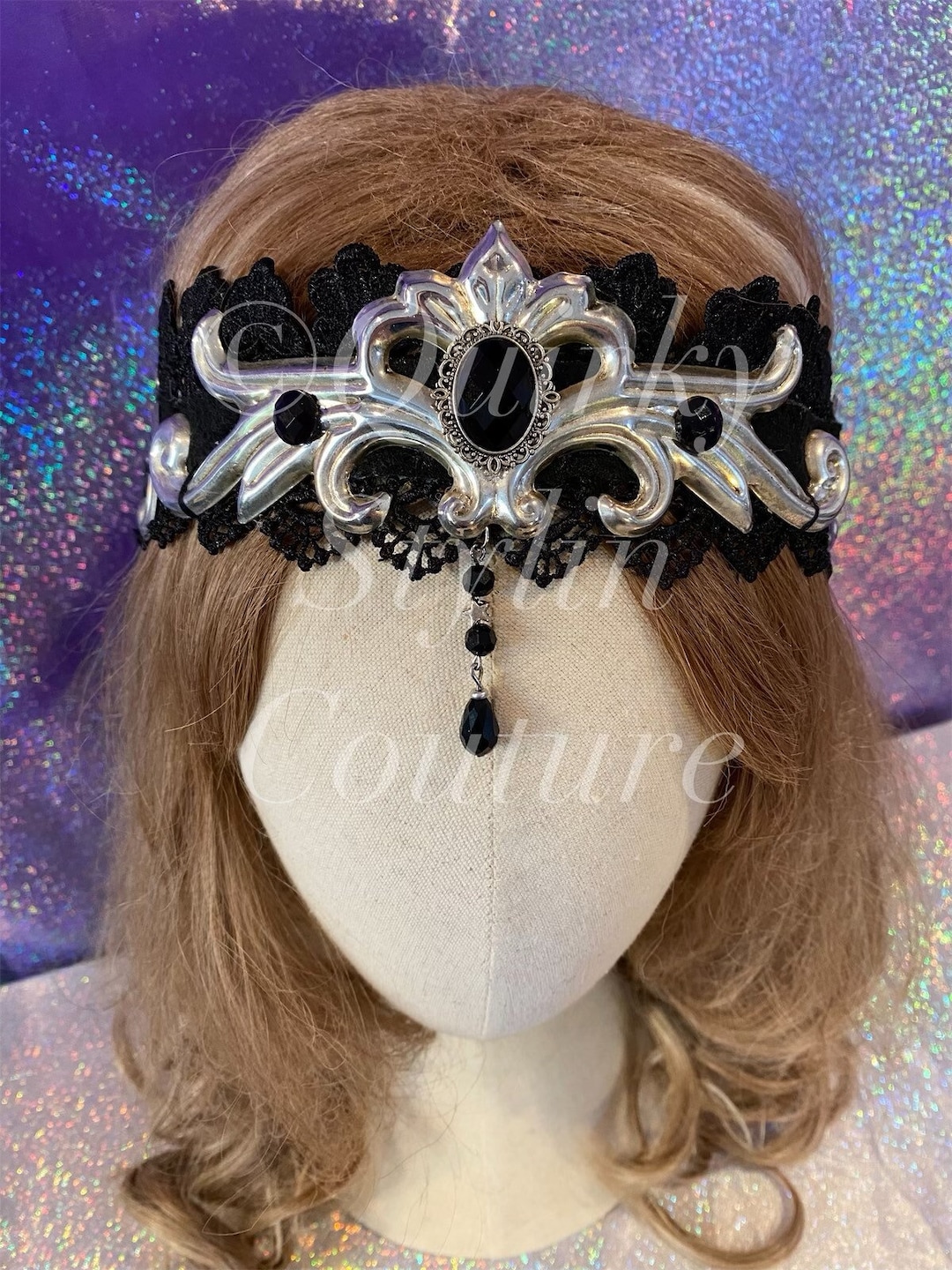 Dark Elf Circlet Fantasy Vampire Headband Gothic Elven Lace Filigree ...