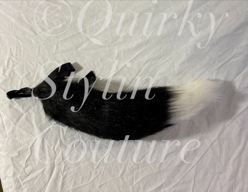 Black White Tip Fox Tail & Fox Ears Headband Cosplay Costume - Etsy ...