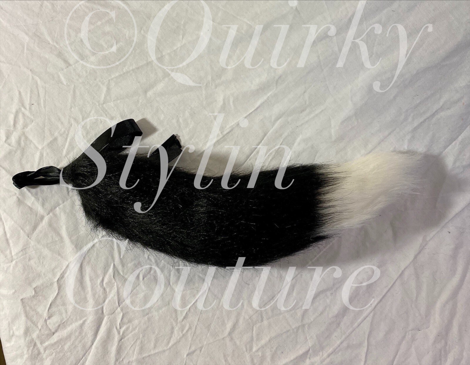 Black White Tip Fox Tail & Fox Ears Headband Cosplay Costume Festival ...