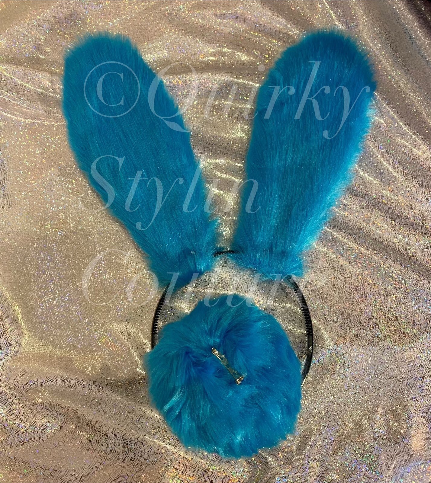 Blue Bunny Rabbit Ears & Tail Posable Cosplay Rabbit Ear | Etsy