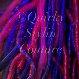 Red & Black Cyberlox Hair Falls Wig Cybergoth Gothic Rave Cyberpunk ...