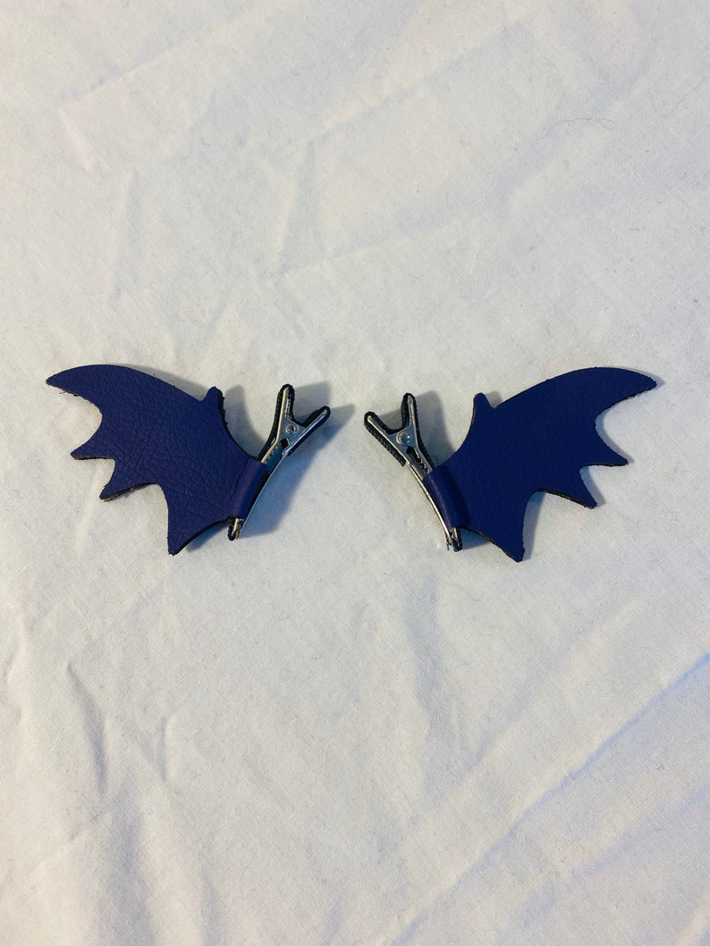 Purple Bat Wing hair clips bitty batty mini devil wings | Etsy