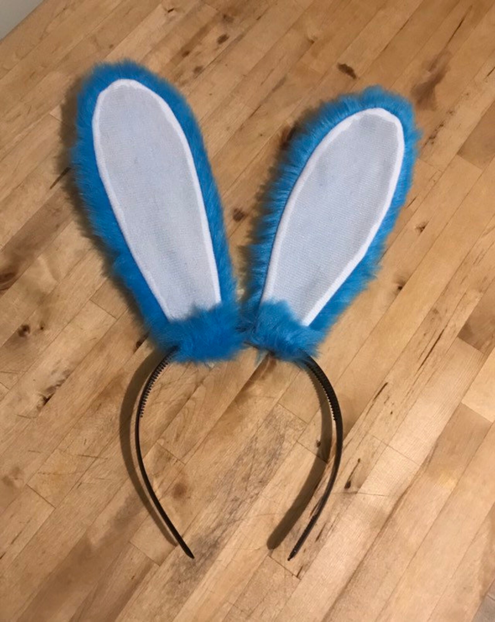 Blue Bunny rabbit ears & tail posable cosplay rabbit ear | Etsy