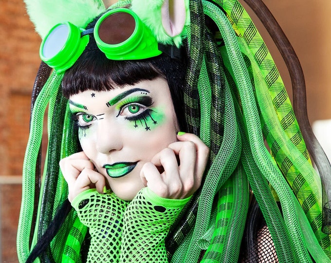 Made BY ORDER Custom Cyberlox Hair Falls Cyber Gothic Wig Hairfall Set ...