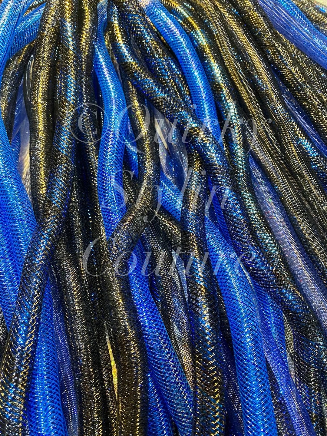 Dark Blue & Black Cyberlox Hair Falls PAIR Set Gothic Dance Rave ...