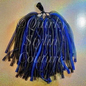 Dark Blue & Black Cyberlox Hair Falls PAIR Set Gothic Dance Rave ...