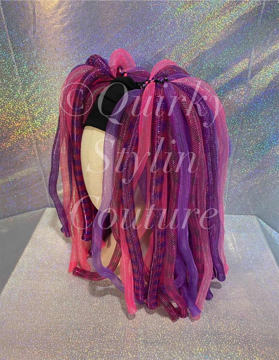 Cheshire Pink Purple Cyberlox Hair Falls Gothic Rave Cyberpunk Festival ...