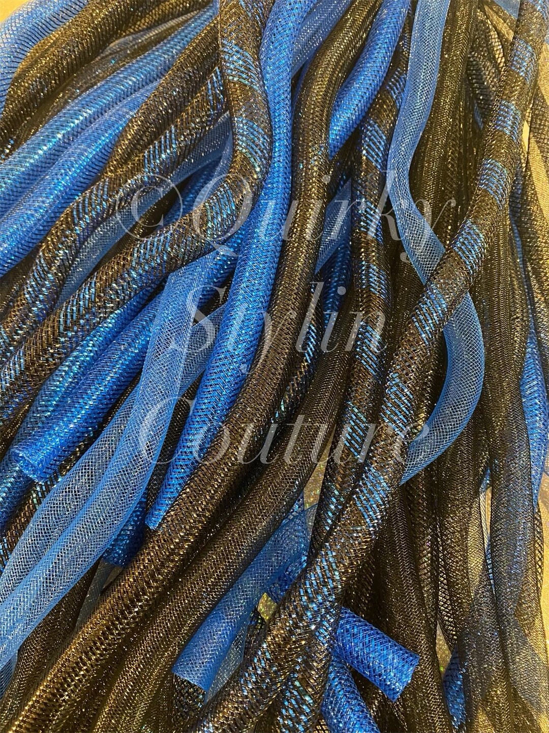 Blue & Black Cyberlox Hair Falls PAIR Set Gothic Dance Rave Cyberpunk ...