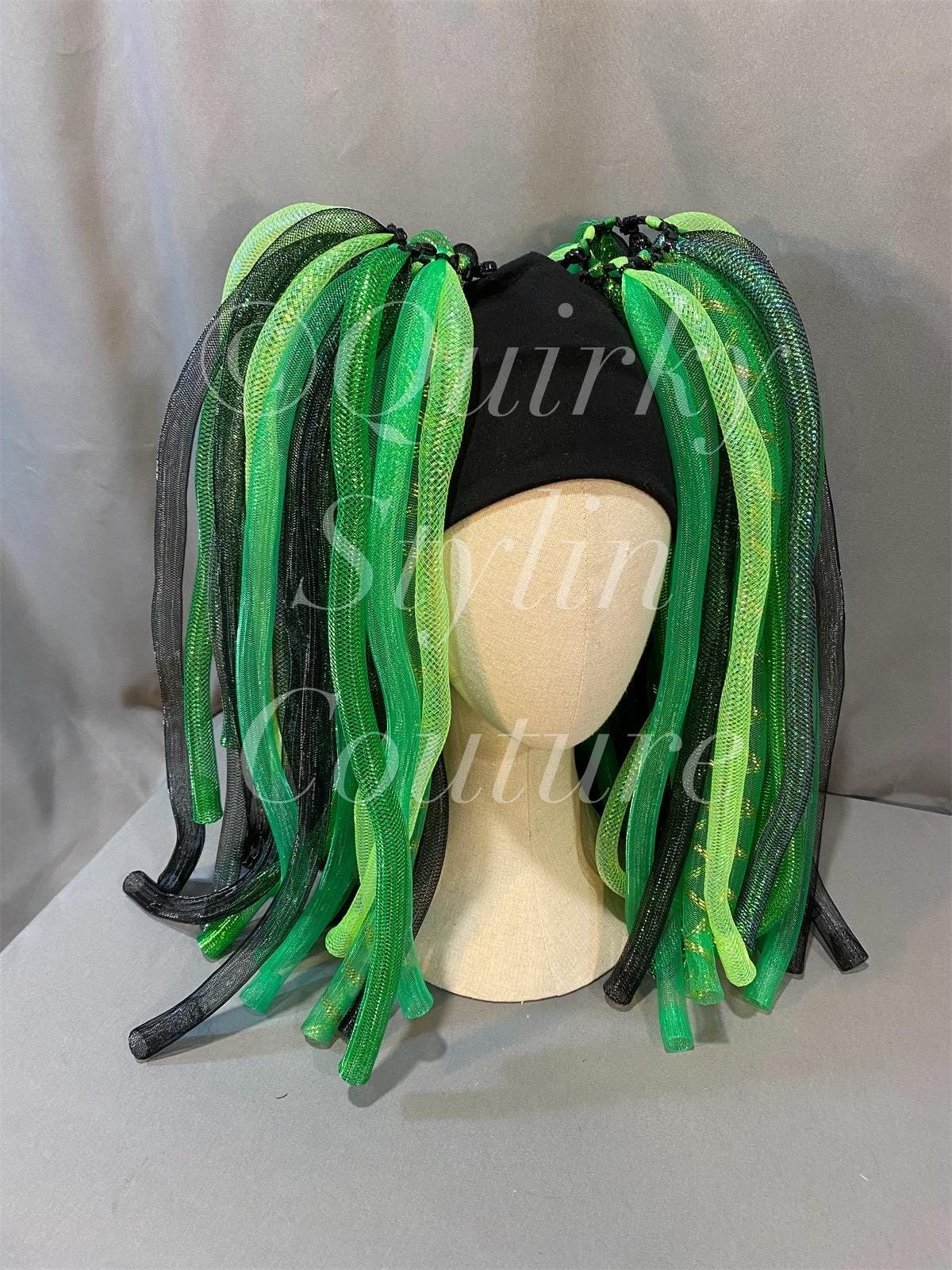 Green Neon Emerald City Cyberlox Hair Falls Gothic Rave Cyberpunk ...