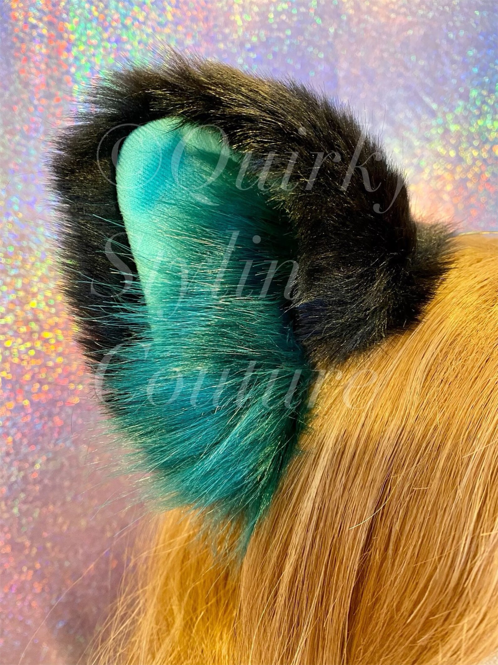 Black Aqua Forest Green Cat Ears Headband Costume Rave Etsy