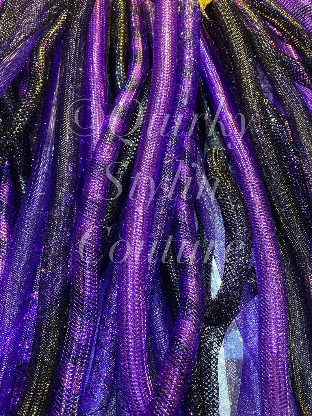 Cyberlox Purple & Black Hair Falls Dreadlocks Wig Cyberpunk Dark Gothic ...