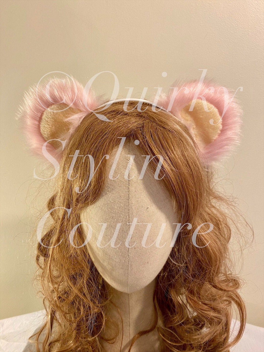 Pink Bear Ears Cute Pastel Otaku Lolita Rave Ear Headband Ewok - Etsy