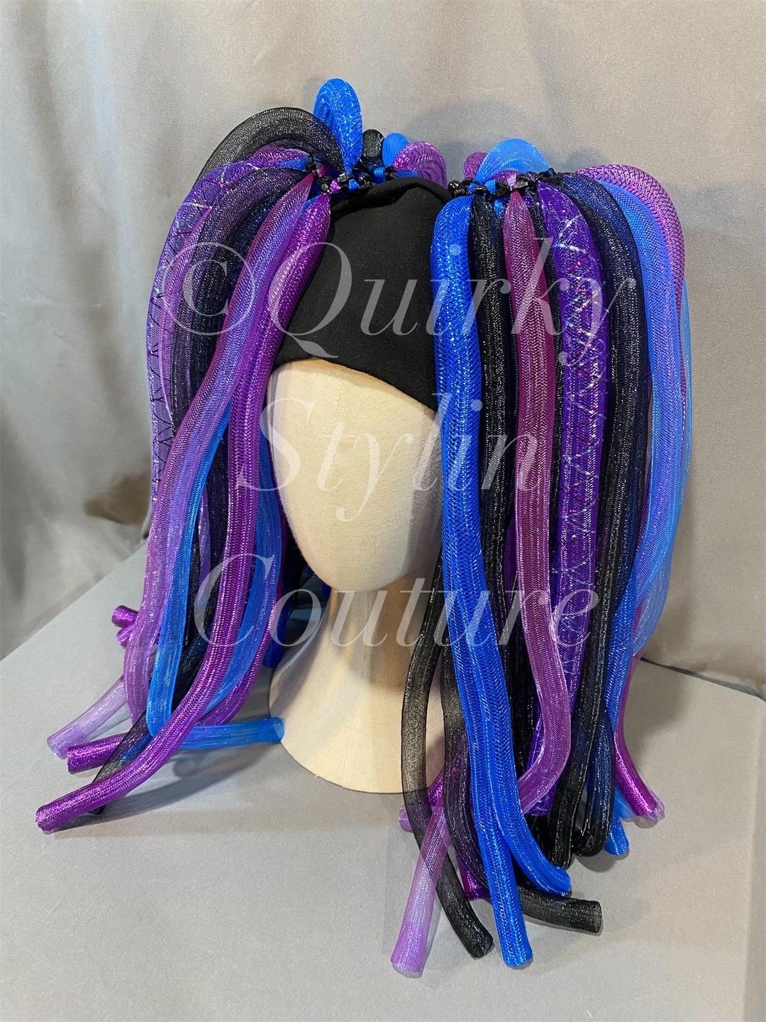 Blue Purple Galaxy Cyberlox Hair Falls Gothic Rave Cyberpunk Festival ...