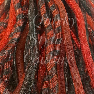 Red & Black Cyberlox Hair Falls Wig Cybergoth Gothic Rave Cyberpunk ...