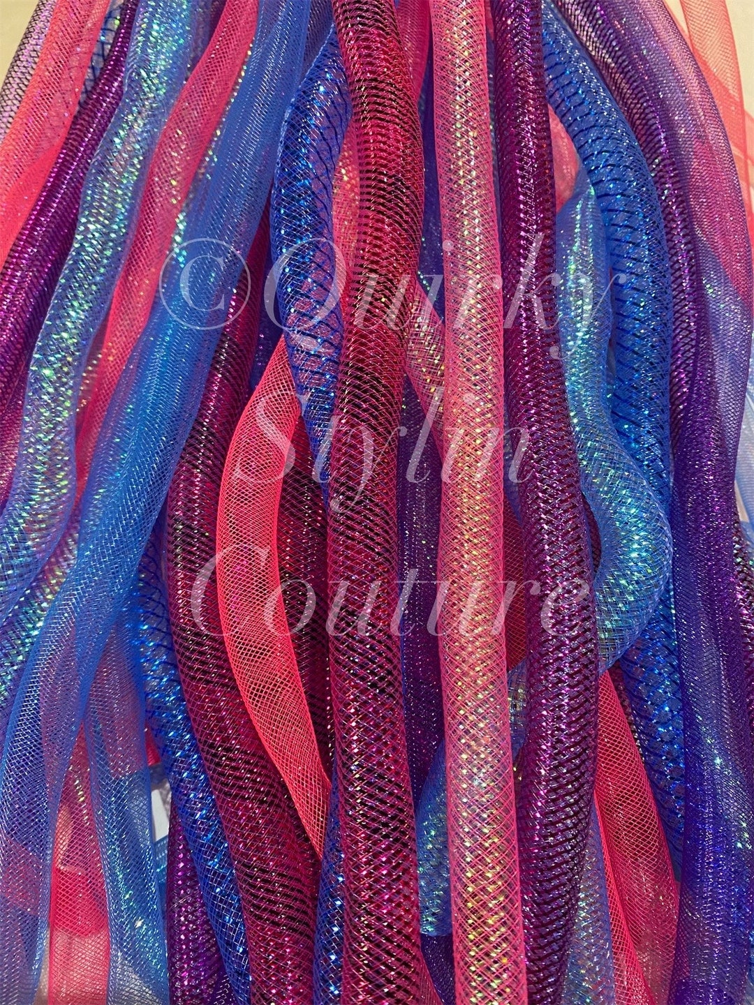 Candy Mountain Pink Purple & Blue Cyberlox Hair Falls PAIR Ponytails ...