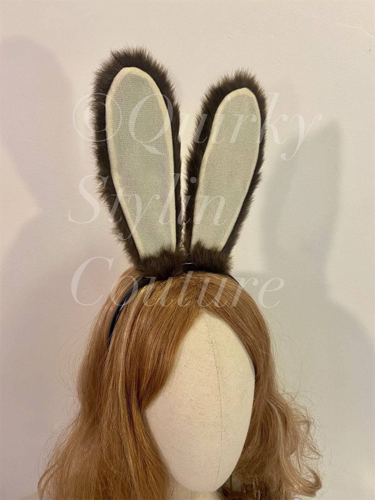 Brown chocolate Bunny rabbit ears and tail set posable cosplay - Etsy 日本