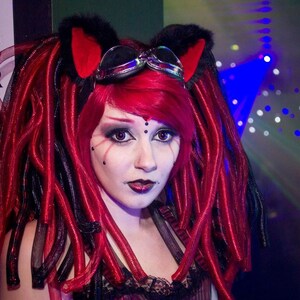 Grün Schwarz tiefer Wald Cyberlox Haarteil Gothic Rave Cyber Punk ...