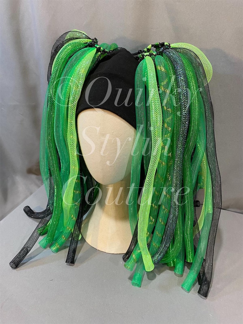 Green Neon Emerald City Cyberlox Hair Falls Gothic Rave Cyberpunk ...