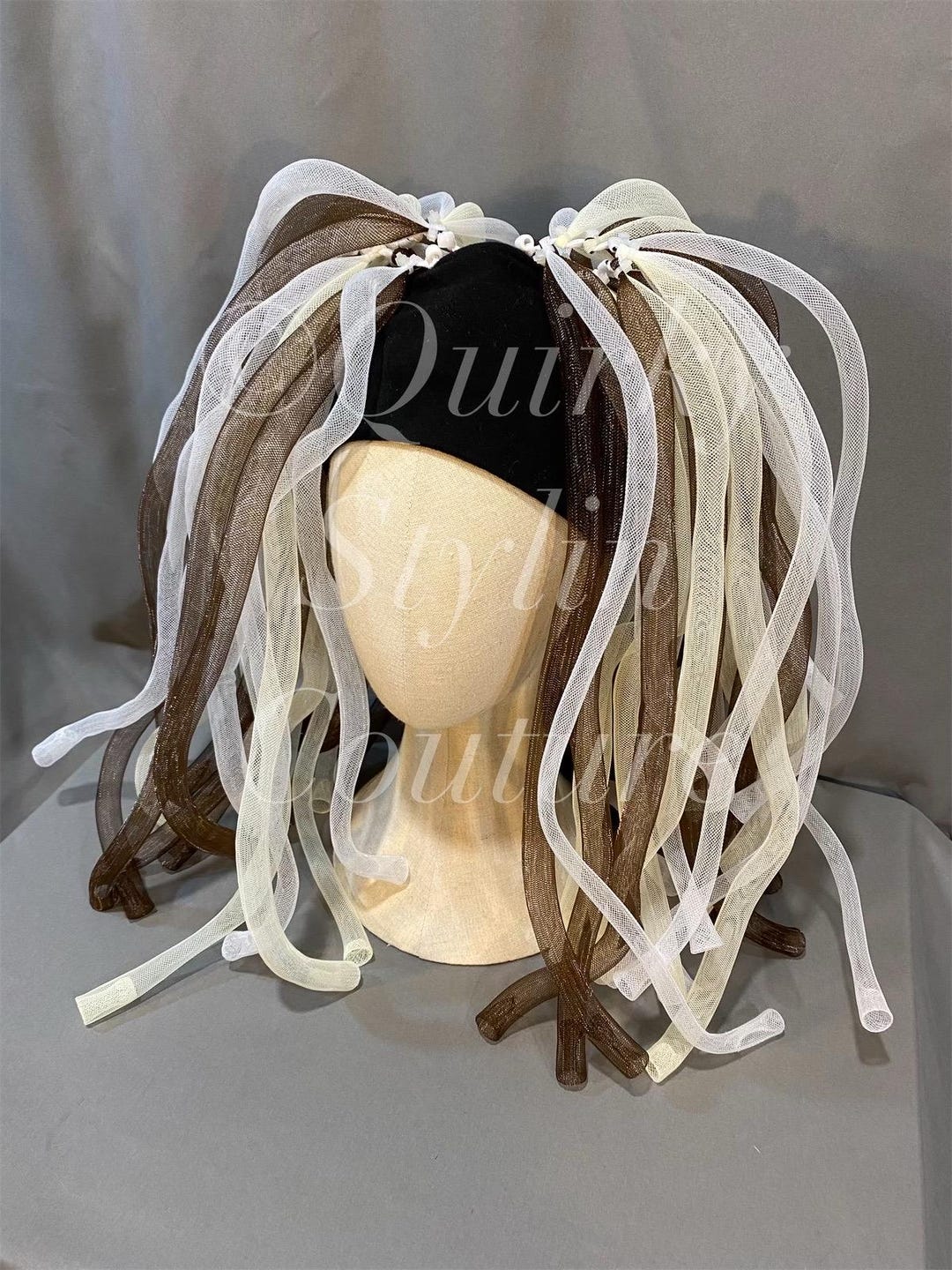 Wasteland Cyberlox Hairfalls White Brown Beige Headdress Gothic ...