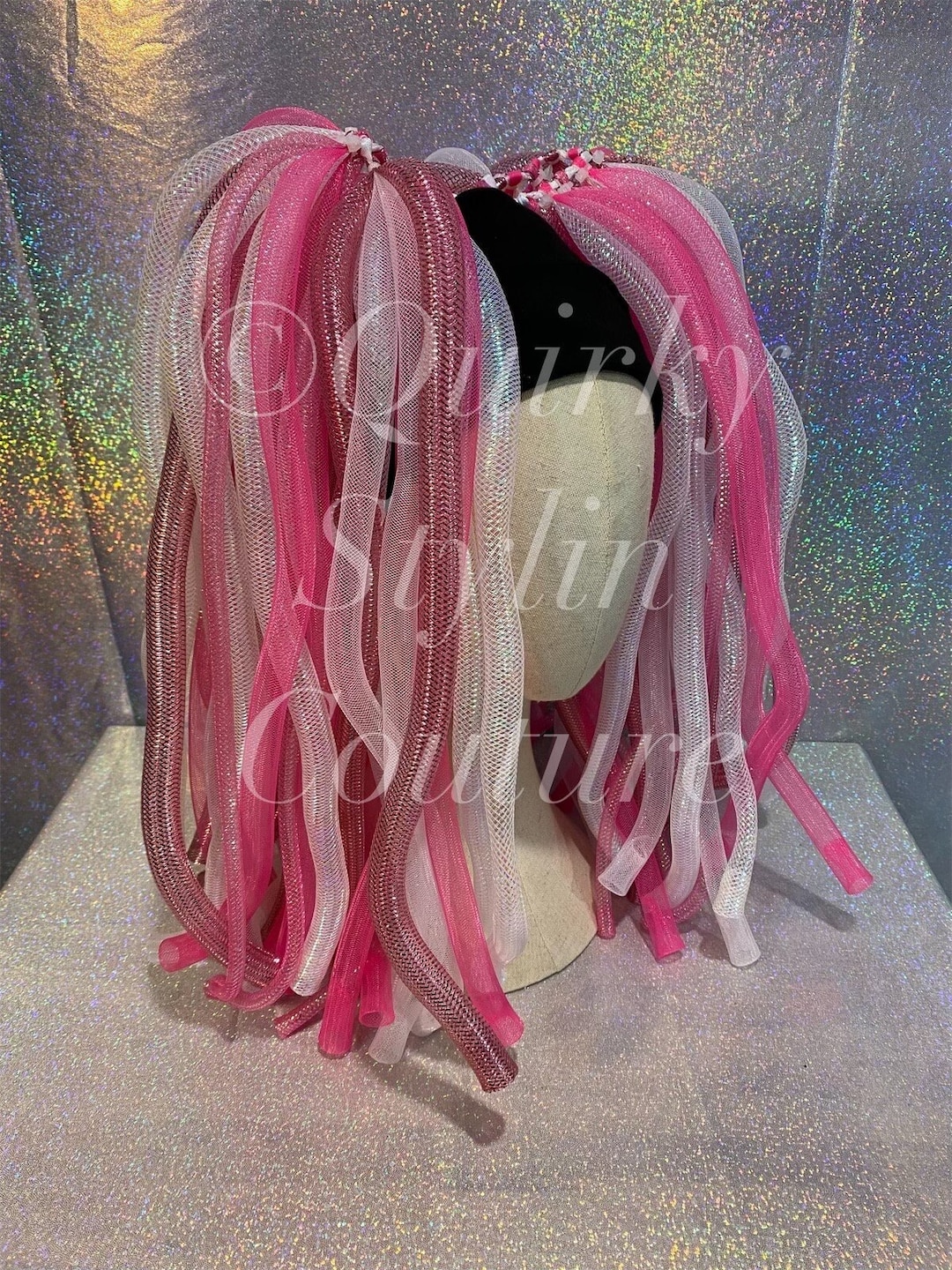 Cyberlox Pastel Hot Pink White Hairfalls Gothic Cybergoth Dreadlock ...