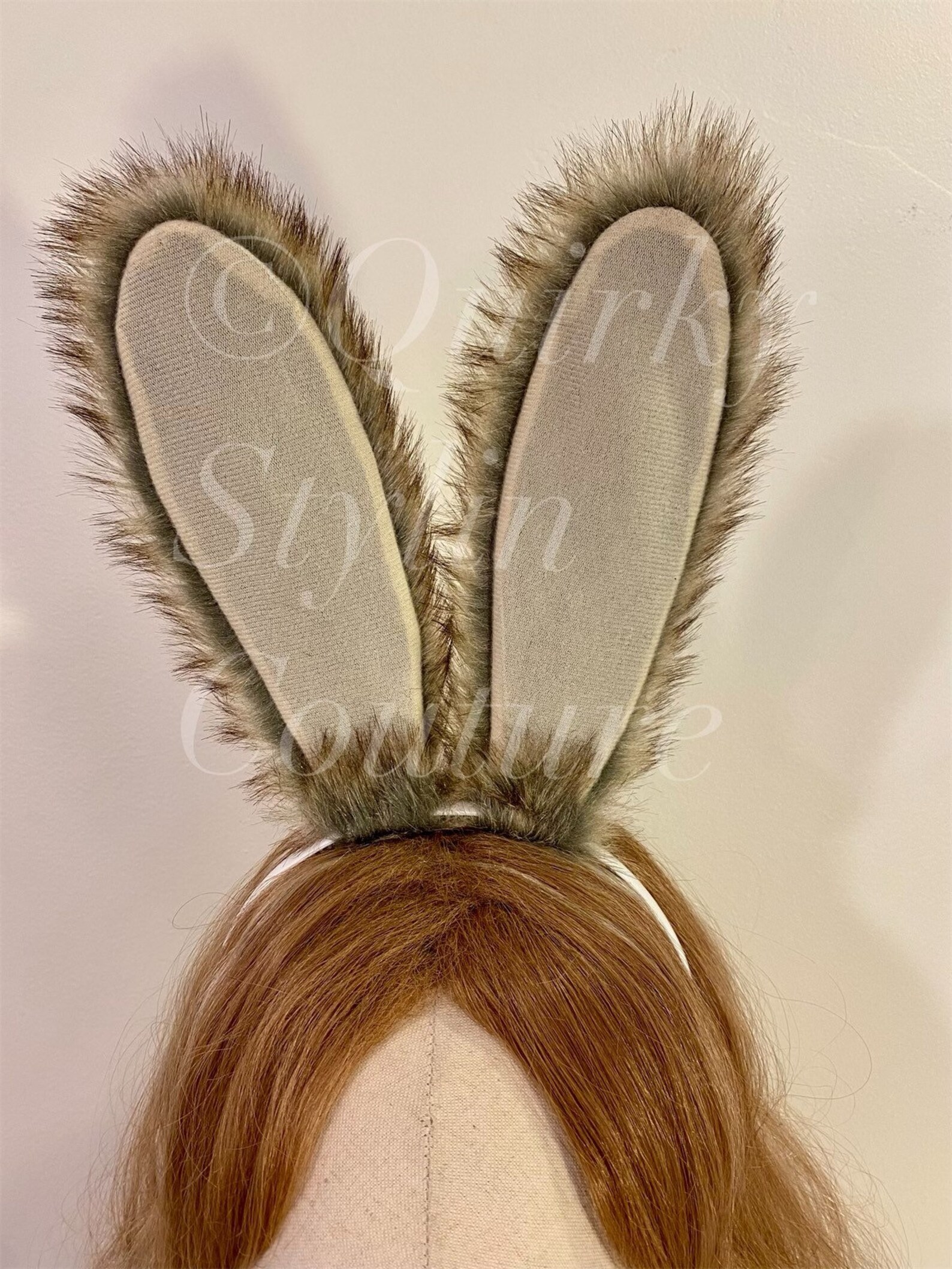 Natural brown Bunny rabbit ears & tail set gothic cute posable | Etsy