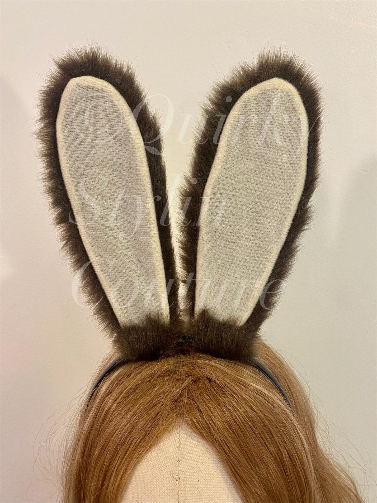 Brown chocolate Bunny rabbit ears and tail set posable cosplay - Etsy 日本