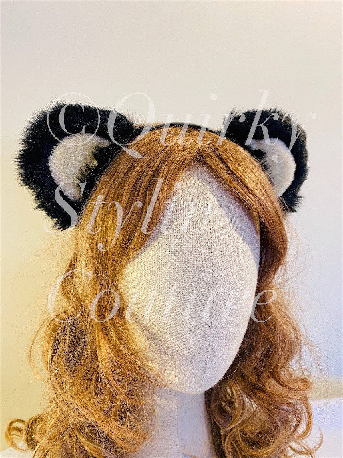 Bear Ears Black & Cream Otaku Lolita Rave Ear Headband Ewok - Etsy ...