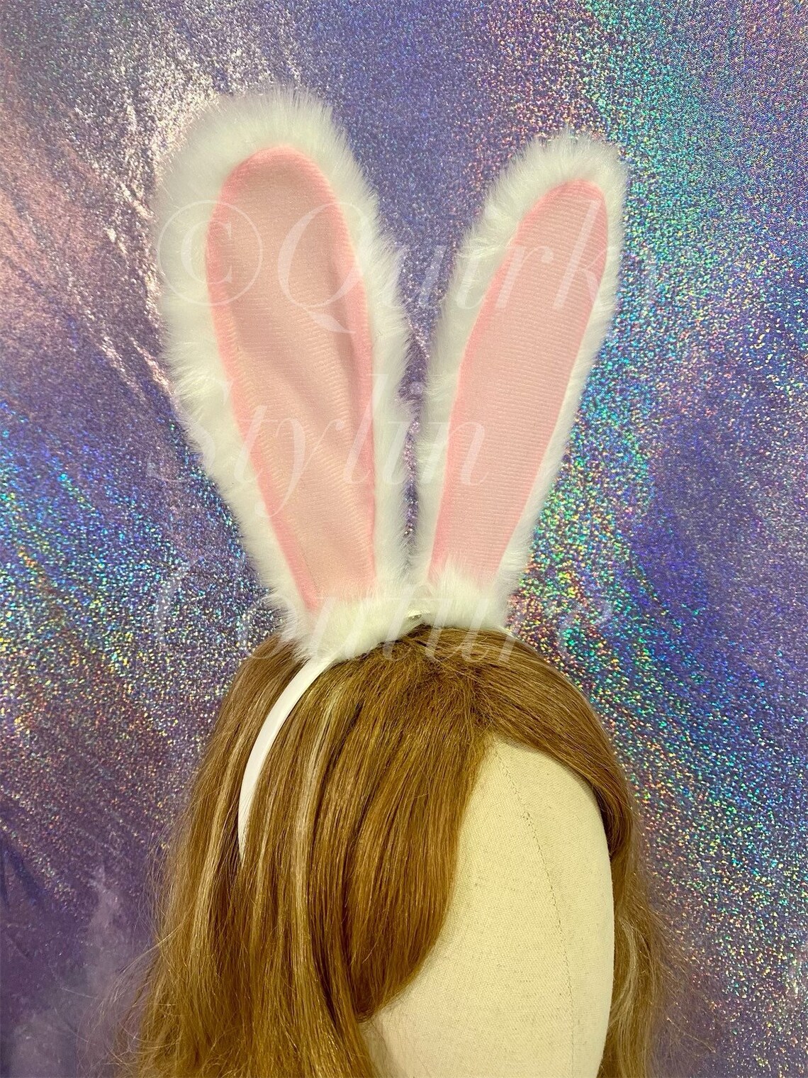 White Bunny rabbit ears and tail set posable cosplay rabbit | Etsy