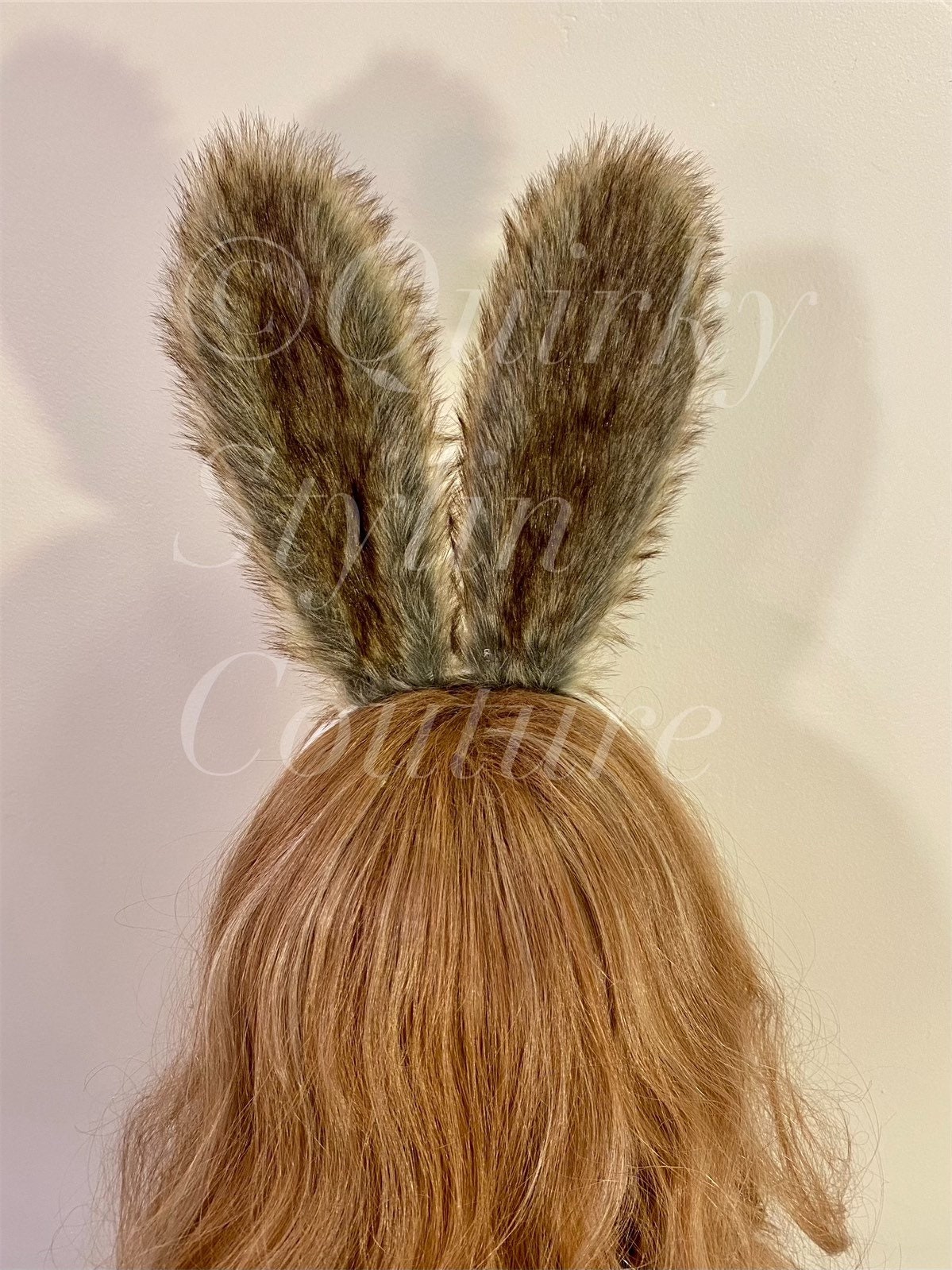 Natural brown Bunny rabbit ears & tail set gothic cute posable | Etsy