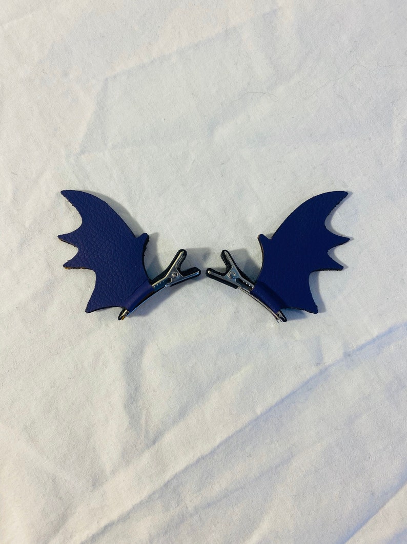 Purple Bat Wing hair clips bitty batty mini devil wings | Etsy