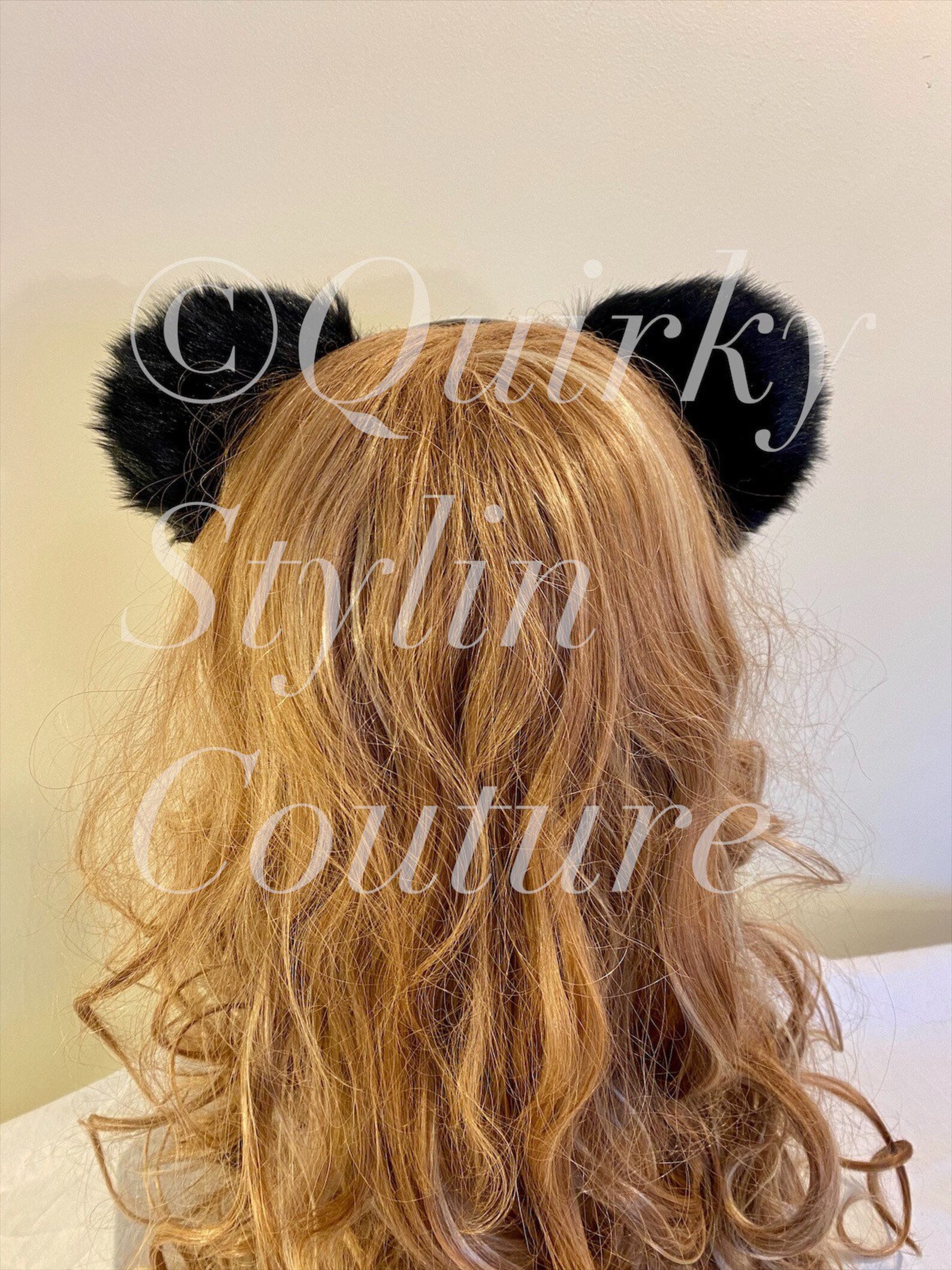 Bear Ears Black & Cream Otaku Lolita Rave Ear Headband Ewok - Etsy ...