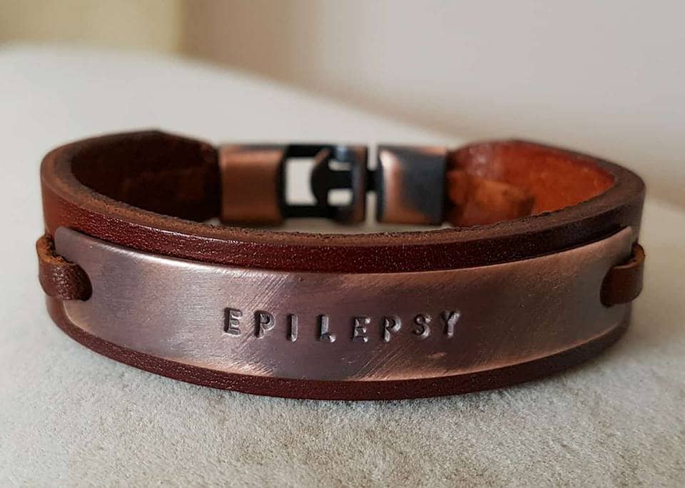 Medical ID Bracelet Epilepsy Bracelet Leather Man Bracelet - Etsy