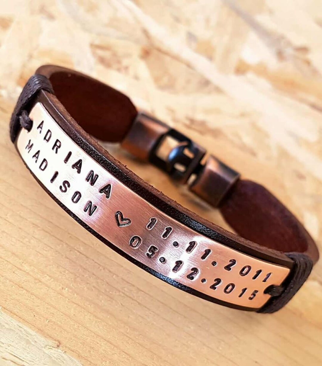 Personalized Leather Gift for Man Bracelet for Dad Gift for Father ...