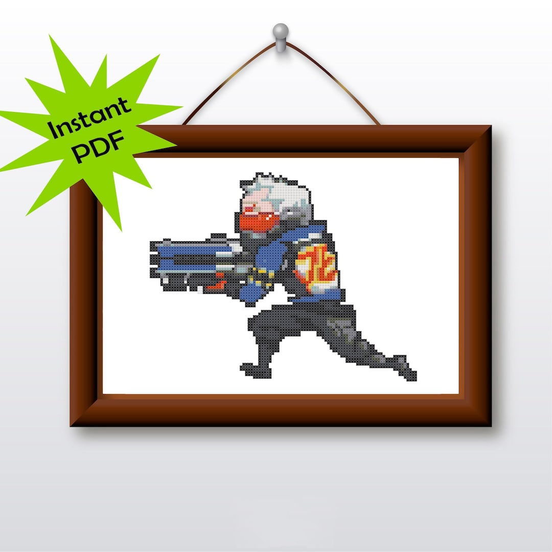 Soldier:76 Pixel Spray (overwatch) Cross Stitching Pattern - Etsy