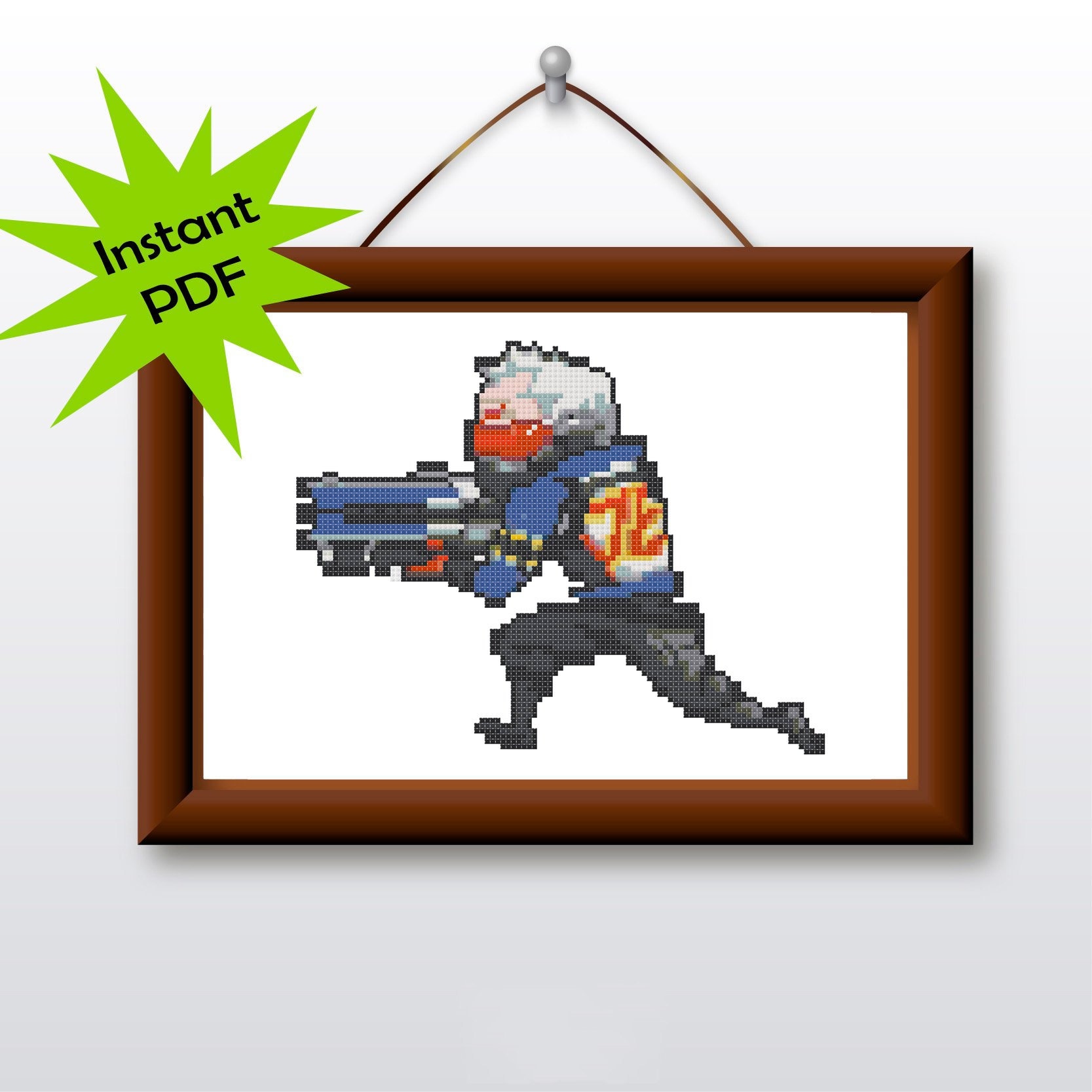 Soldier:76 Pixel Spray (overwatch) Cross Stitching Pattern - Etsy