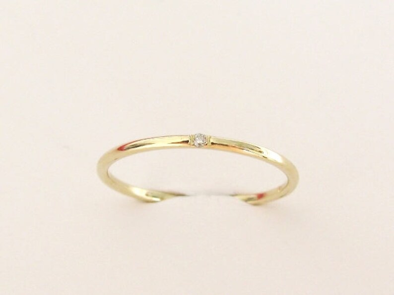 Simple Diamond Ring in 14k Solid Gold Simple Engagement Ring - Etsy