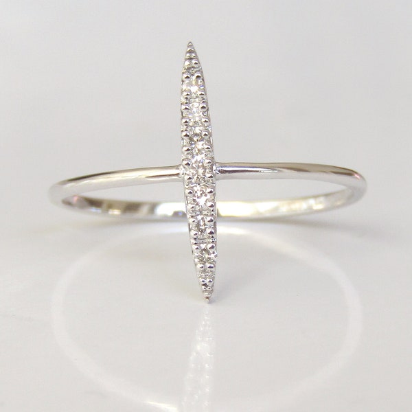 Diamond Bar Ring - Etsy