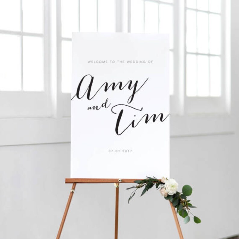 Calligraphy Wedding Welcome Sign/ Wedding Welcome Sign/ | Etsy