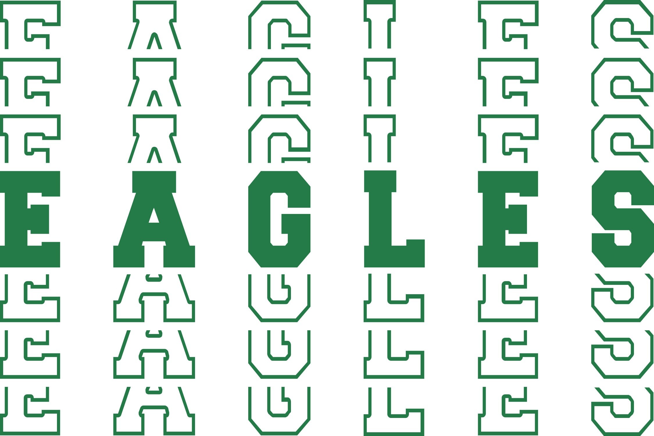 Eagles Mirror Font SVG Cutting File, Eagles Digital Download; Mirrored ...