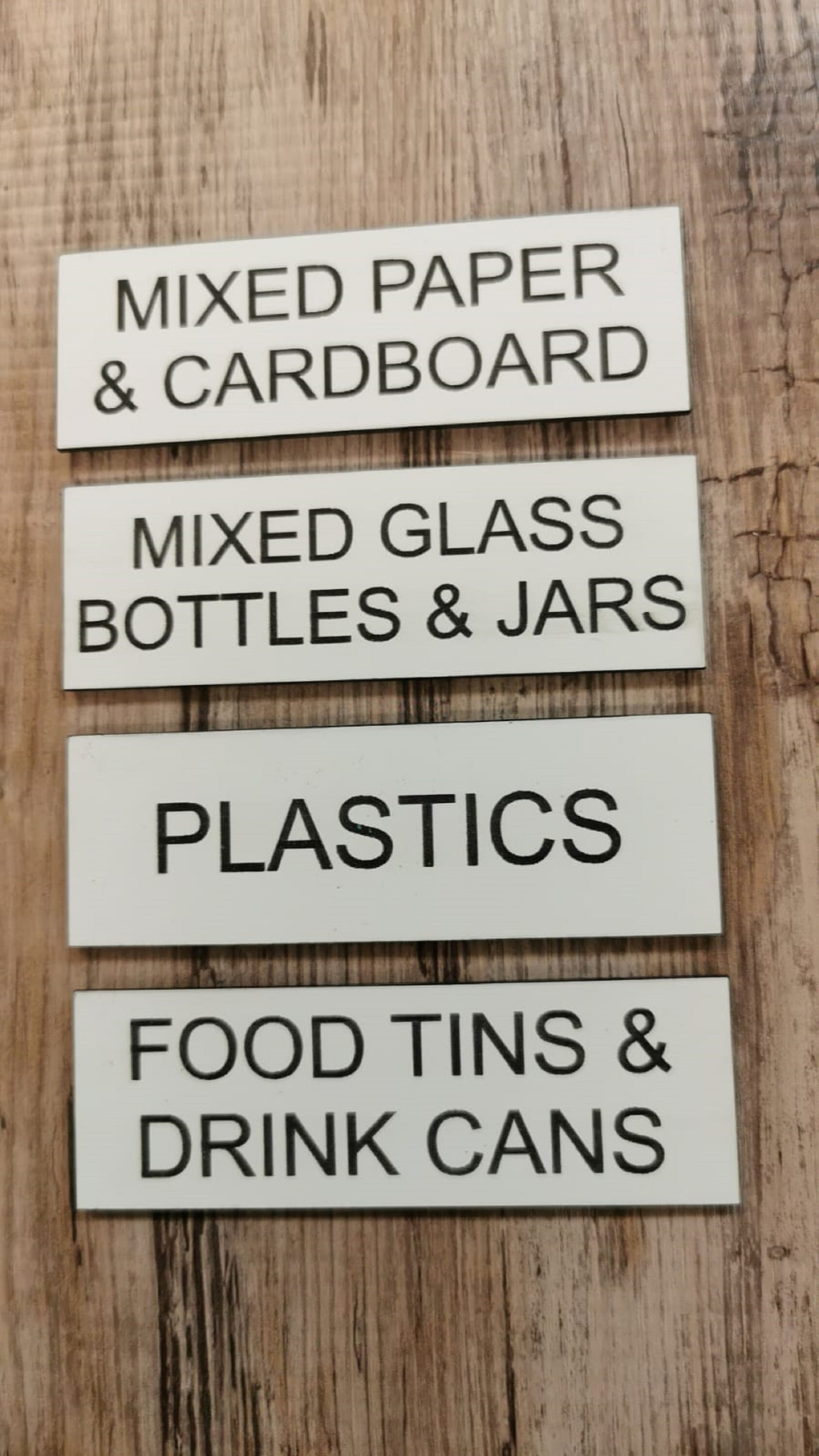 Signs Engraved with self adhesive backing tins cans paper glass ...